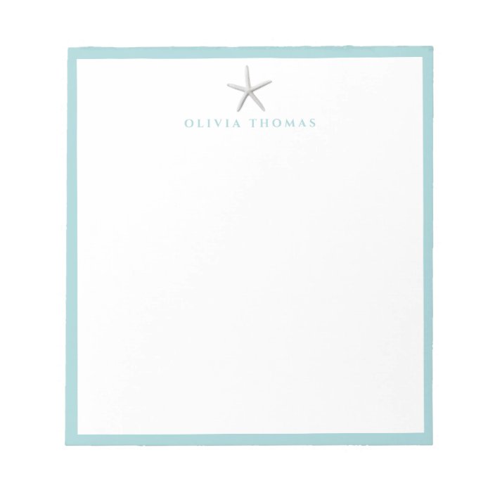 Starfish nautical simple personalized Stationery Notepad | Zazzle.com