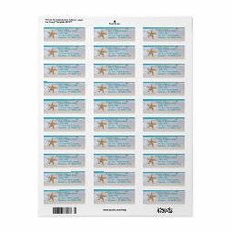Starfish Ocean Water Holiday Return Address Labels | Zazzle