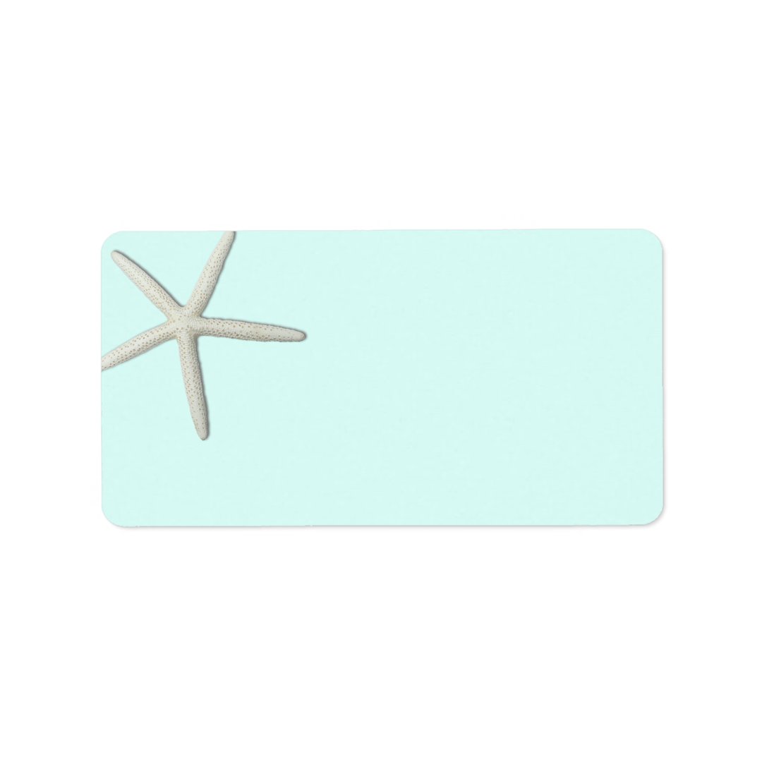 Starfish, Pale Mint Printable Address Labels | Zazzle