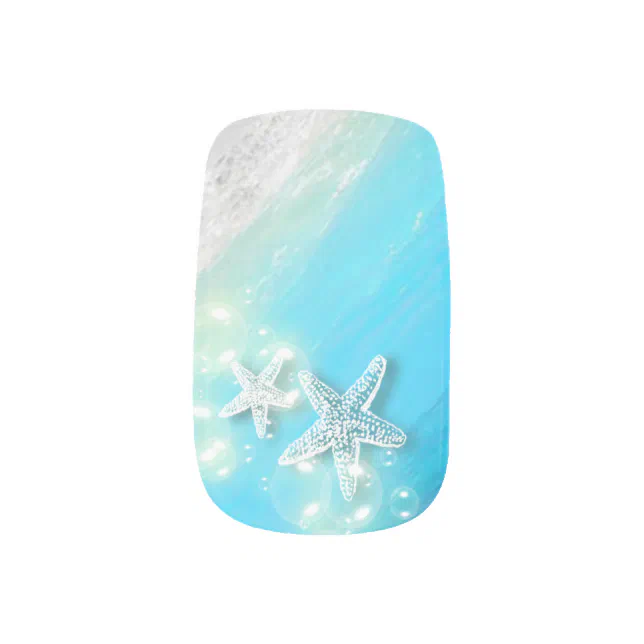 Starfish paradise blue waters tropical bridal minx nail art | Zazzle