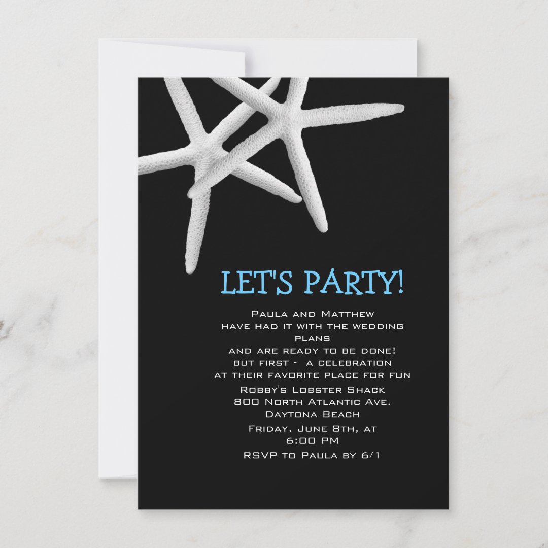 Starfish Party Fun Rehearsal Dinner Invitation | Zazzle
