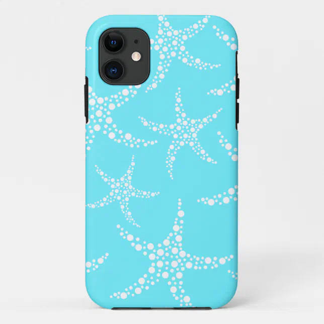 Starfish Pattern in Turquoise and White. Case-Mate iPhone Case | Zazzle