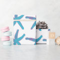 Starfish Pattern Teal Pink White Beach Christmas Wrapping Paper | Zazzle