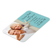 Starfish Rustic Aqua Blue Save the Date Photo Magnet | Zazzle
