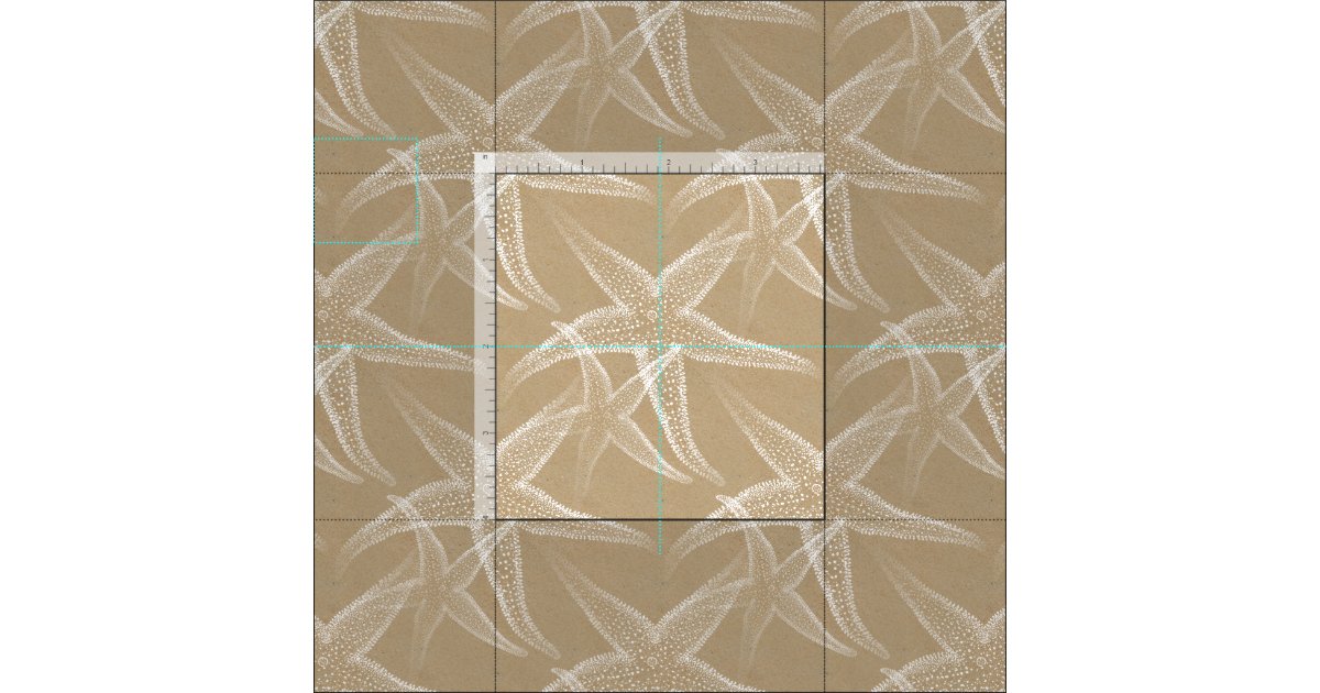 Starfish Sand Beach Fabric | Zazzle
