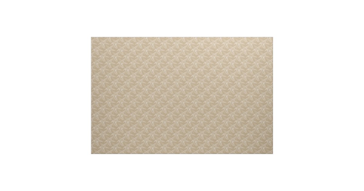 Starfish Sand Beach Fabric | Zazzle
