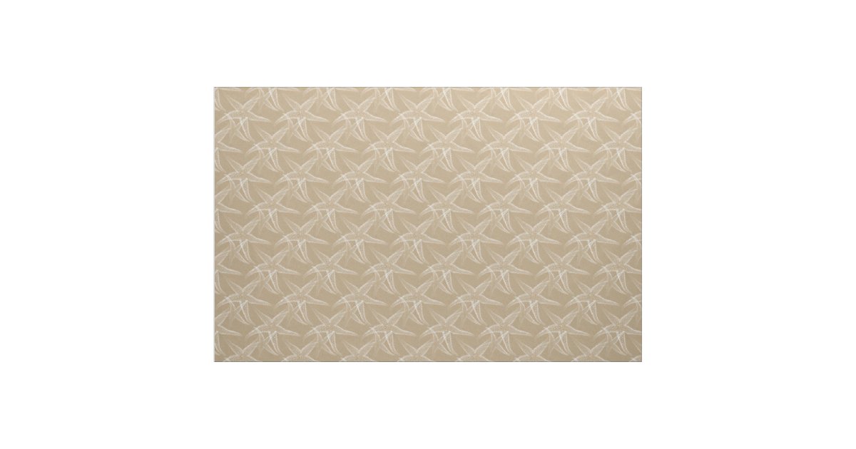 Starfish Sand Beach Fabric | Zazzle