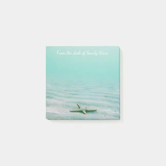 Starfish & Sand Nautical Aqua Water Tropical Beach Post-it Notes | Zazzle