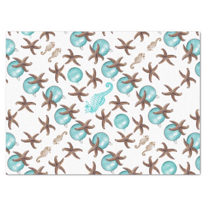 Starfish Sea Horses Christmas Tissue Paper | Zazzle.com