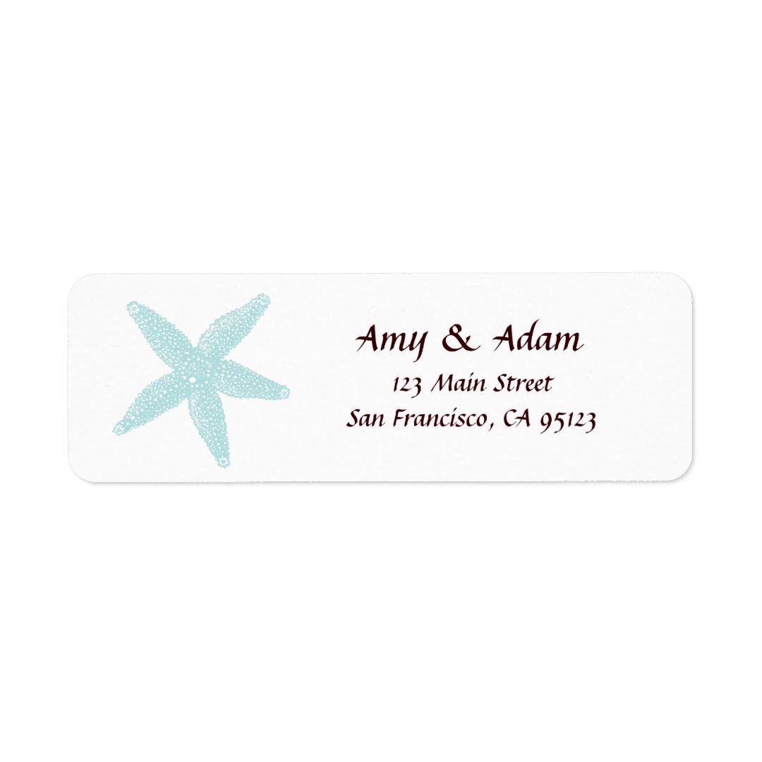 Starfish Seashell Return Address Label | Zazzle