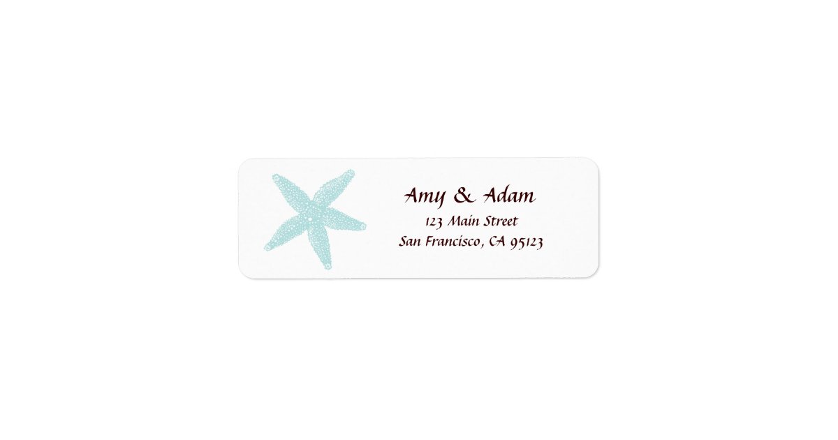 Starfish Seashell Return Address Label | Zazzle