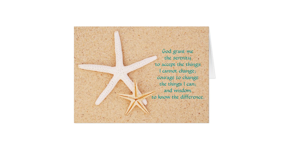 Starfish Serenity Prayer Card | Zazzle