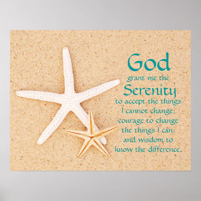 Starfish Serenity Prayer Poster | Zazzle