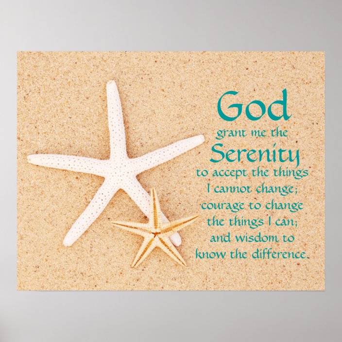 Starfish Serenity Prayer Poster | Zazzle.com