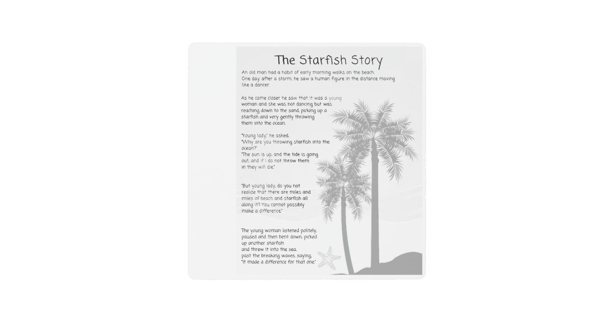Starfish Story, Starfish Thrower, Starfish Poem Metal Print | Zazzle
