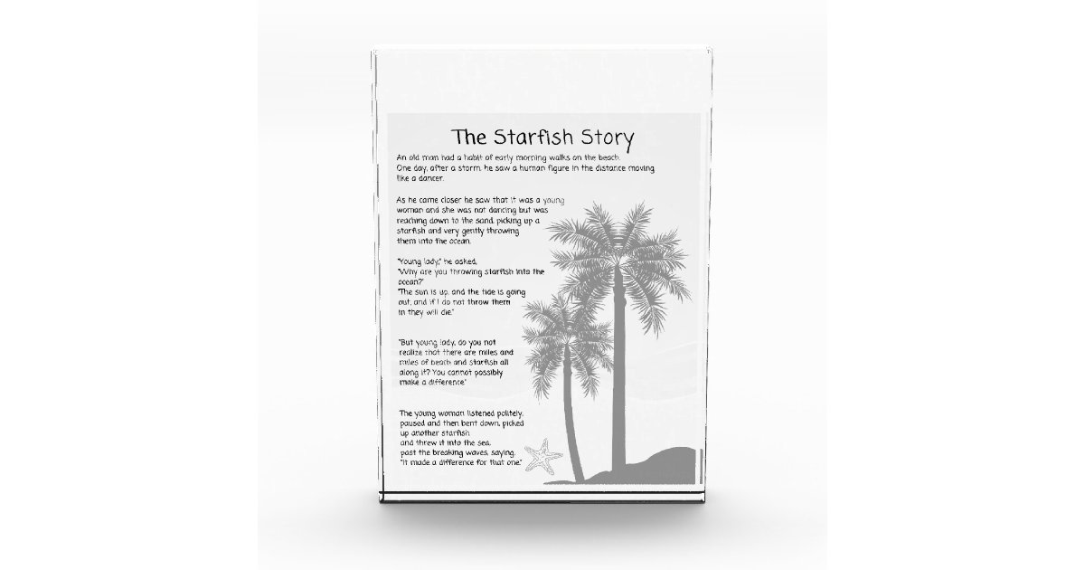 Starfish Story, Starfish Thrower, Starfish Poem Photo Block | Zazzle