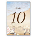 Starfish Tropical Beach Wedding Table Number | Zazzle