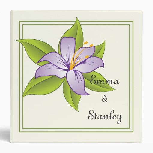 Stargazer lily lilac purple wedding custom binder | Zazzle