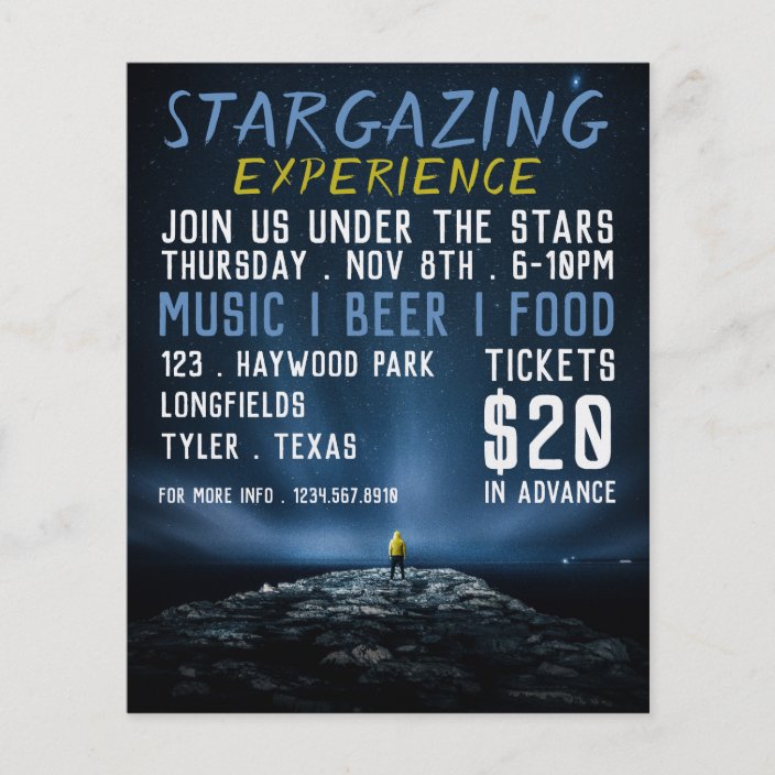Stargazer Portrait, Planetarium Event Advertising Flyer | Zazzle.com