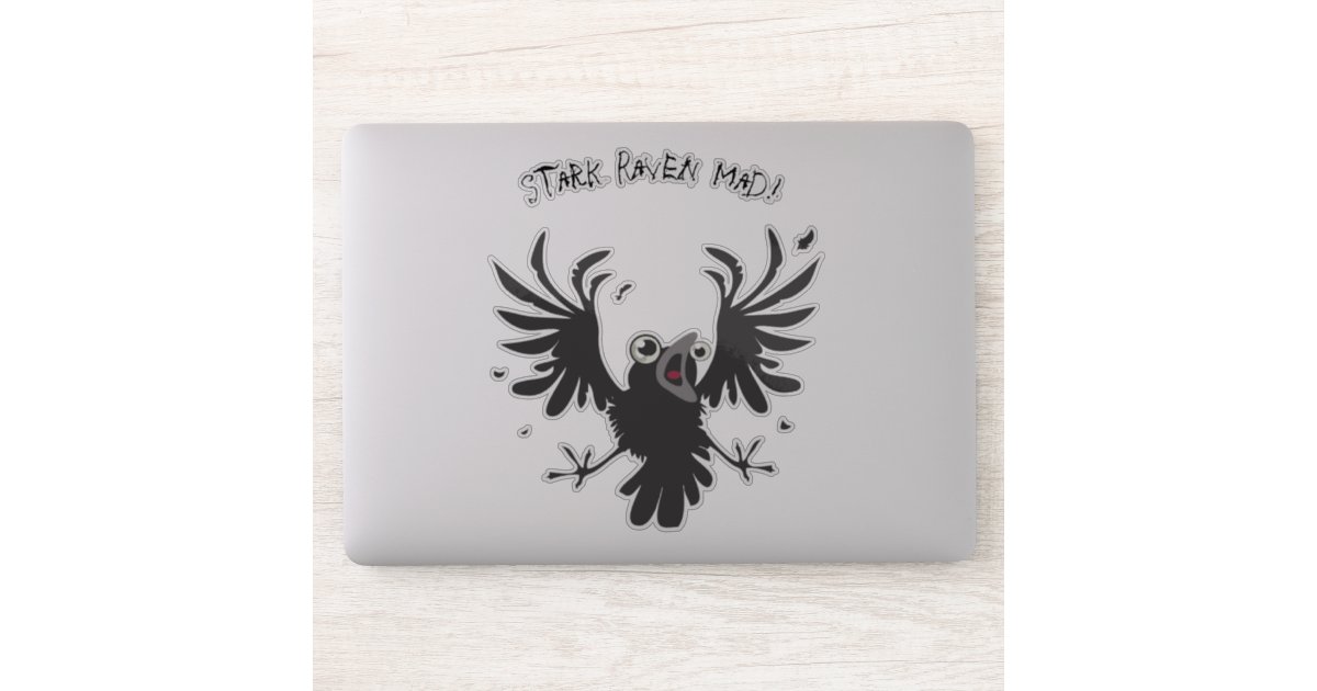 Stark Raven Mad Crazy Old Birb Raven Sticker | Zazzle