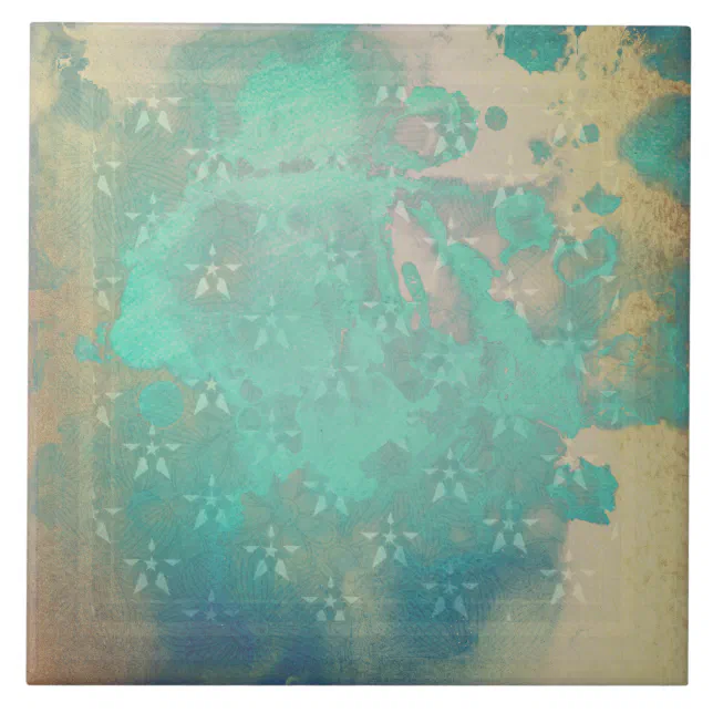 Starkey aged-looking blue-sand abstract pattern ceramic tile | Zazzle