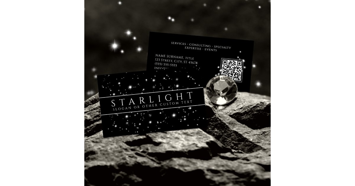 Starlight Black Business Card | Zazzle