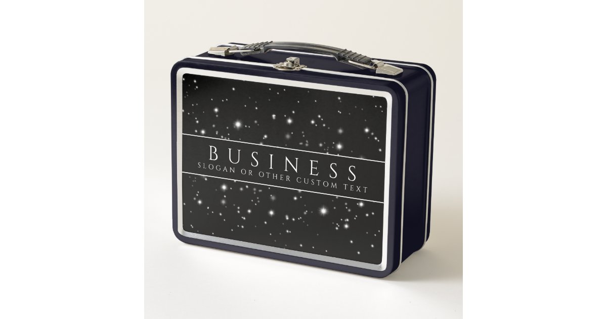 Starlight Black Business Card Metal Lunch Box | Zazzle