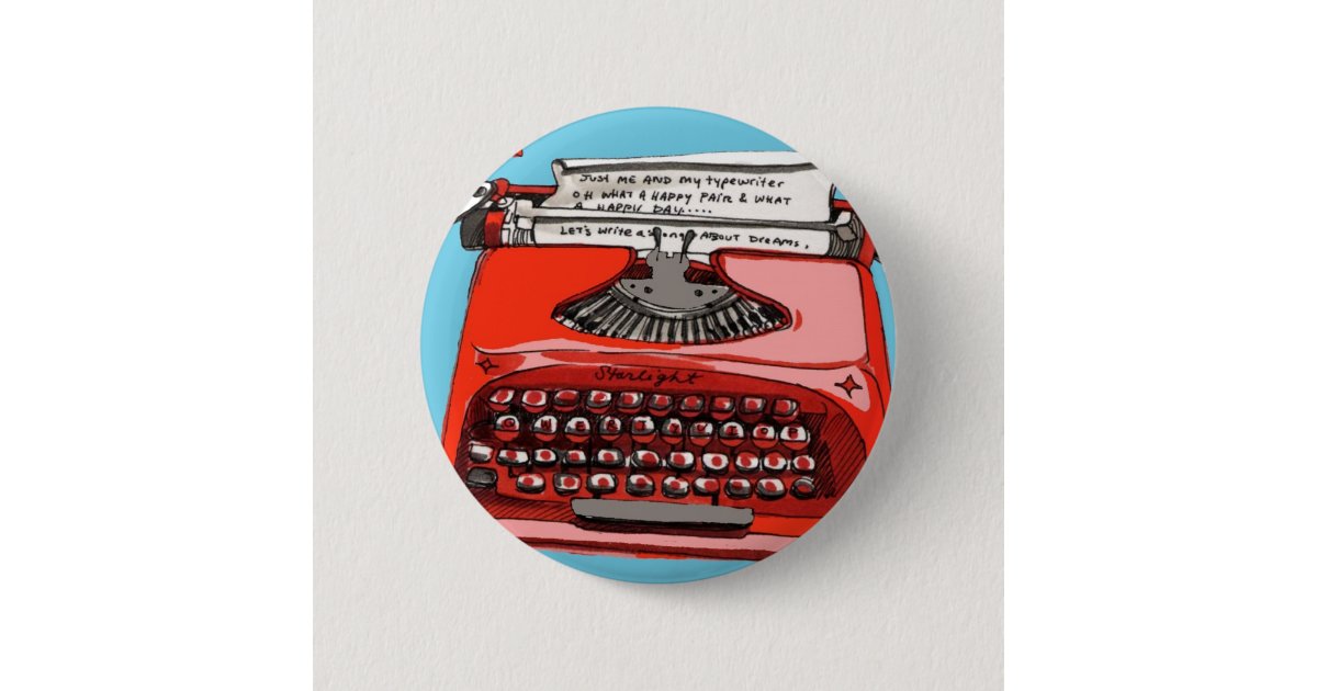 Starlight Starfire Typewriter Pinback Button | Zazzle