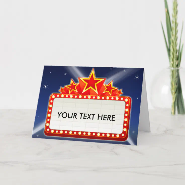 Starred Movie Marquee Customizable Card | Zazzle