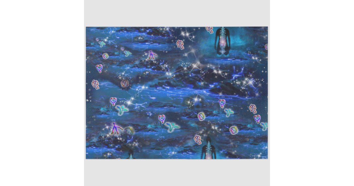Starry Bioluminescence Waterfalls Tissue Paper | Zazzle