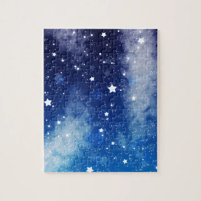 Starry Blue Night Sky Jigsaw Puzzle | Zazzle