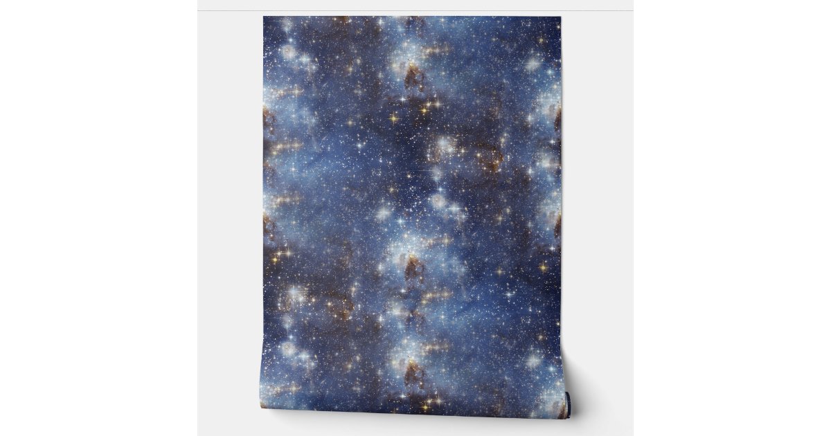 Starry Blue Space Night Sky Wallpaper Wallpaper | Zazzle