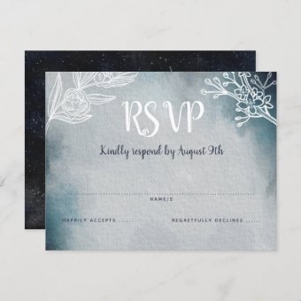 Starry Moonlit Night Monogram Wedding RSVP | Zazzle