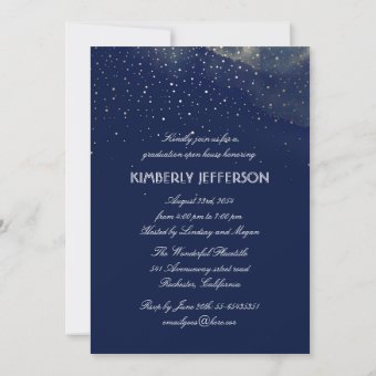Starry Night and Shooting Star Photo Graduation Invitation | Zazzle