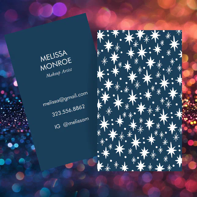 Starry Night Blue Pattern Elegant Business Card | Zazzle