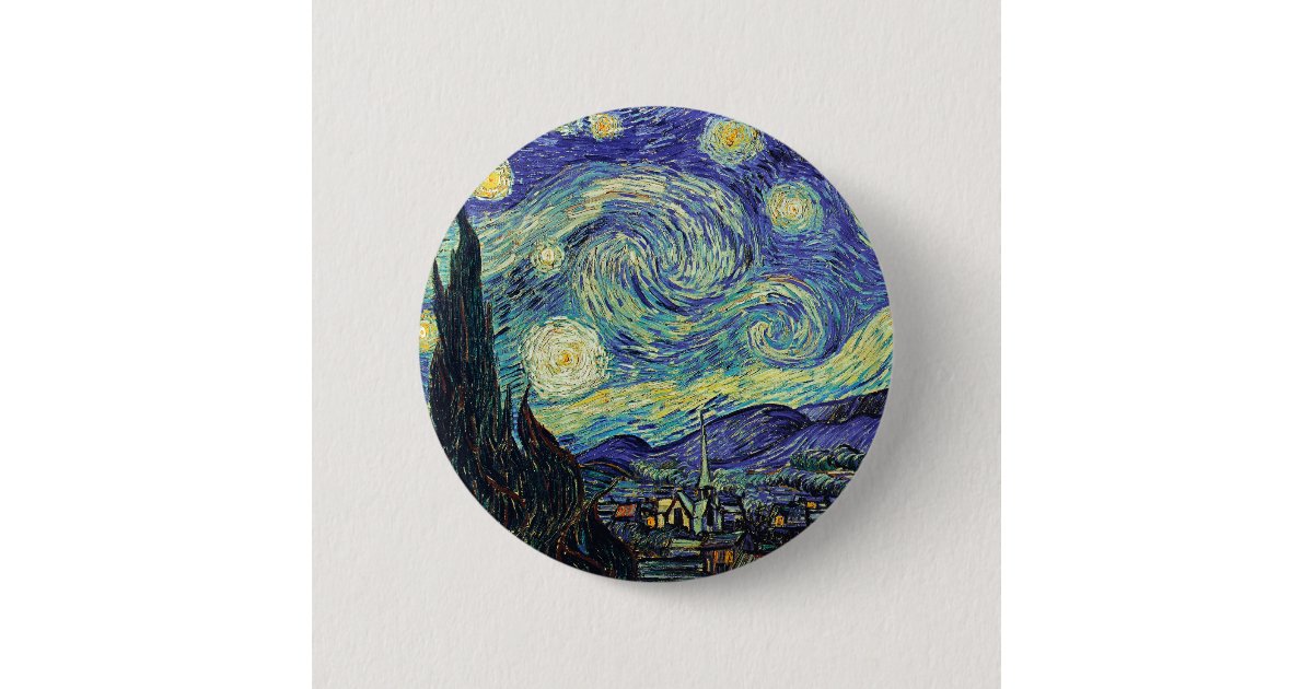 Starry Night by van Gogh Button | Zazzle