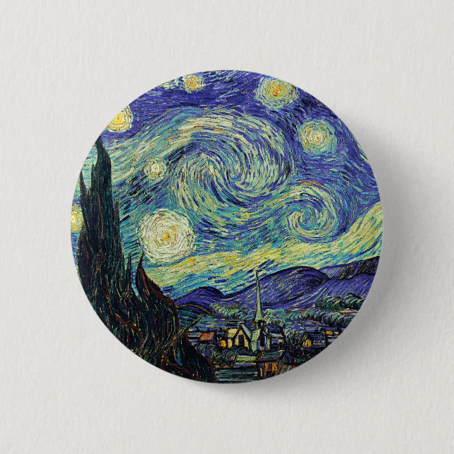 Starry Night by van Gogh Button | Zazzle