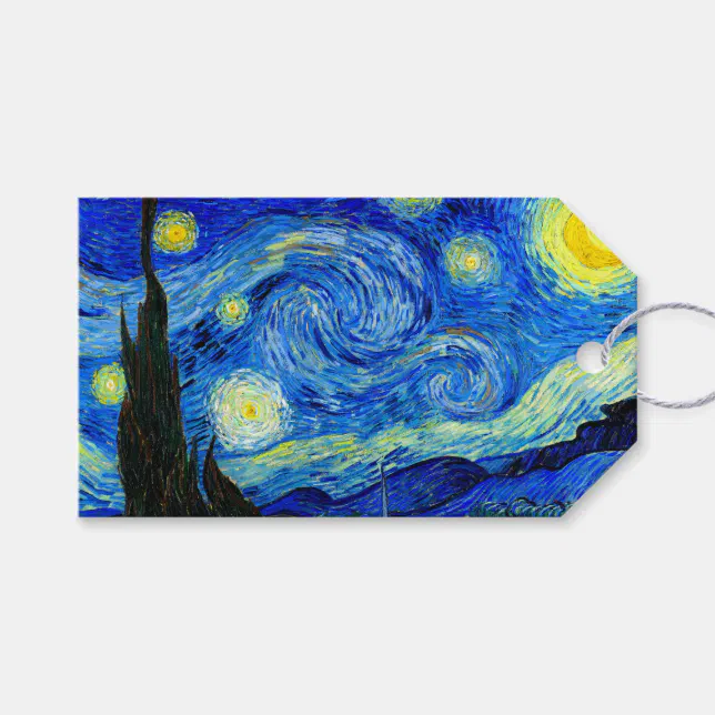 Starry Night by Van Gogh Fine Art Gift Tags | Zazzle