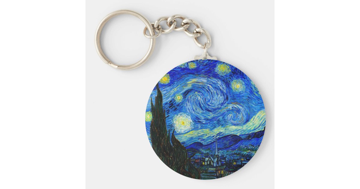 Starry Night by Van Gogh Keychain | Zazzle