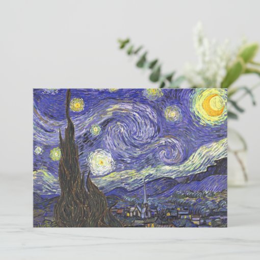 Starry Night by Van Gogh Patio Party Invitation | Zazzle