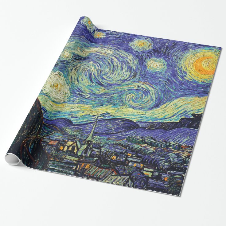 Starry Night by van Gogh Wrapping Paper | Zazzle