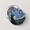 Starry Night By Vincent Van Gogh 1889 Pinback Button | Zazzle