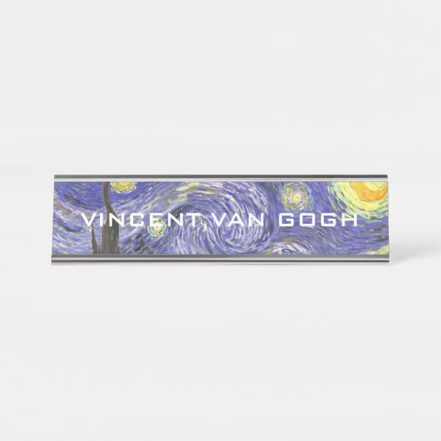 Starry Night by Vincent van Gogh Desk Name Plate | Zazzle