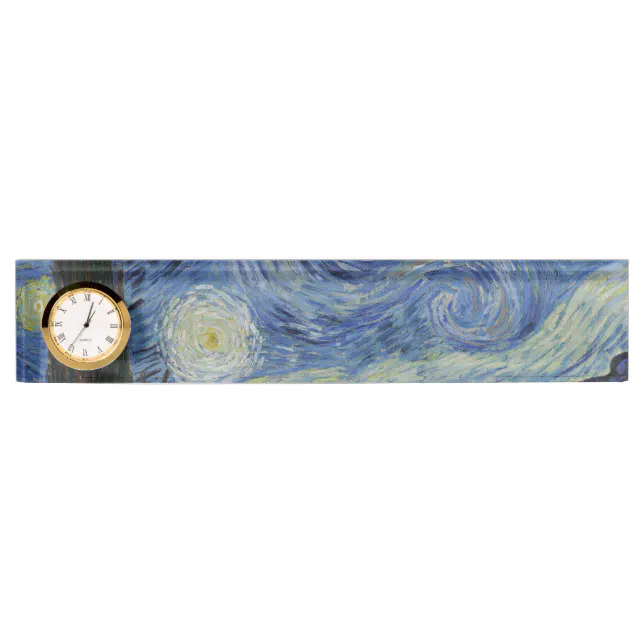 Starry Night by Vincent Van Gogh Desk Name Plate | Zazzle