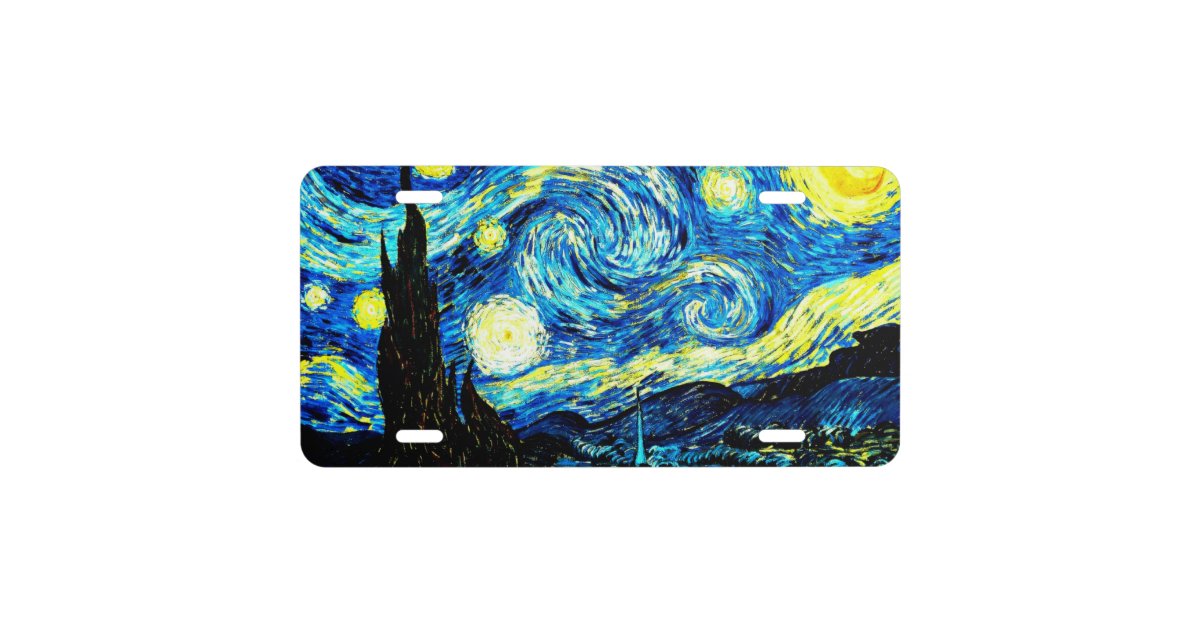 Starry Night by Vincent van Gogh License Plate | Zazzle