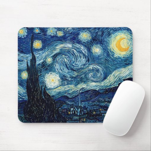 Starry Night By Vincent Van Gogh Mouse Pad | Zazzle