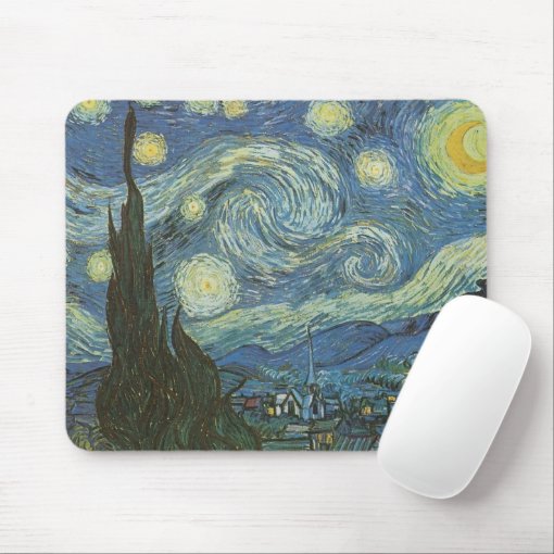 Starry Night by Vincent Van Gogh Mouse Pad | Zazzle