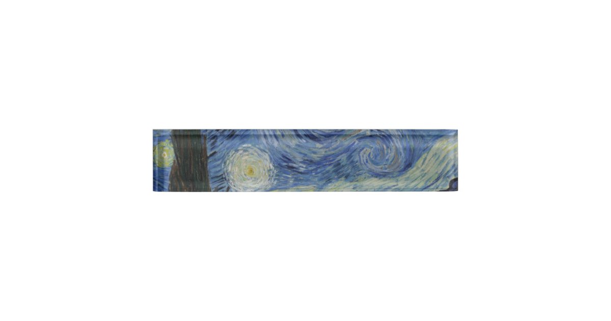 Starry Night by Vincent Van Gogh Name Plate | Zazzle