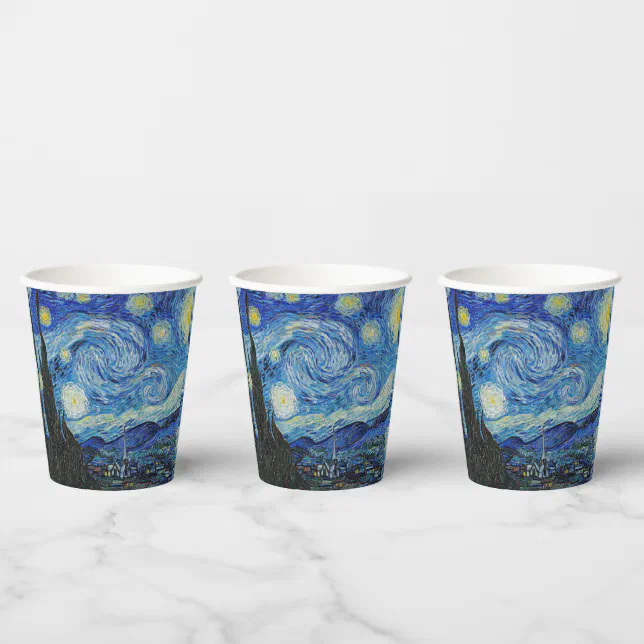 Starry Night by Vincent van Gogh Paper Cups | Zazzle