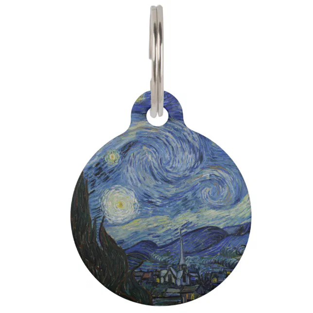 Starry Night by Vincent Van Gogh Pet ID Tag | Zazzle